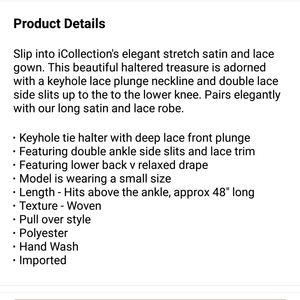 iCollection | Intimates & Sleepwear | New Icollection Blue Satin Long ...